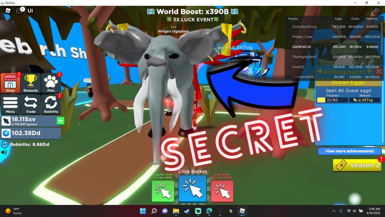 Clicker Simulator New Season Pass/Secret Pet Giveaway - YouTube