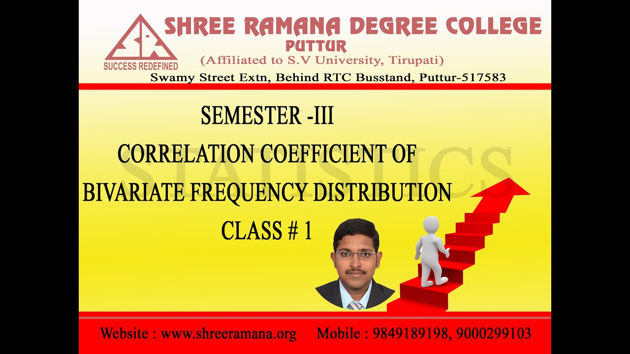 Correlation Coefficient of a bivariate frequency distribution - YouTube