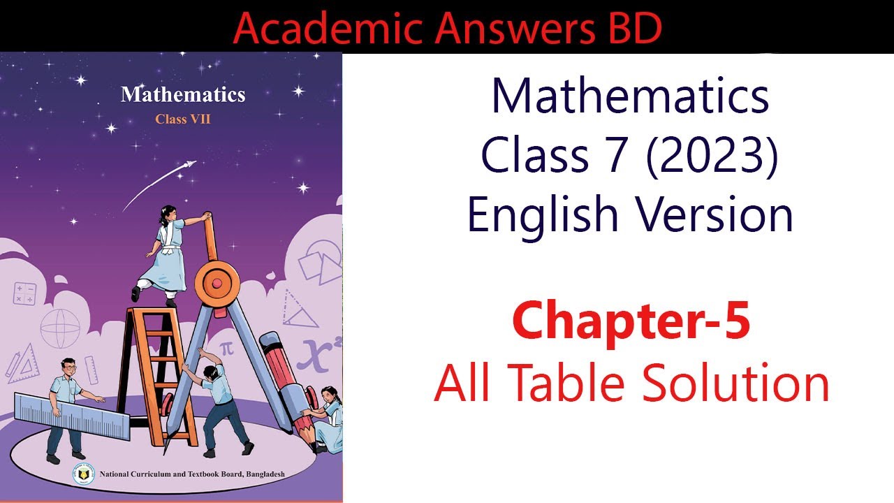 Mathematics | Class 7 (2023) | English Version | Chapter 5 | All Table ...
