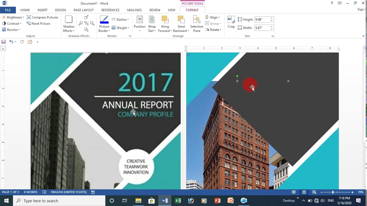 Design Cover Page in MS Word - YouTube