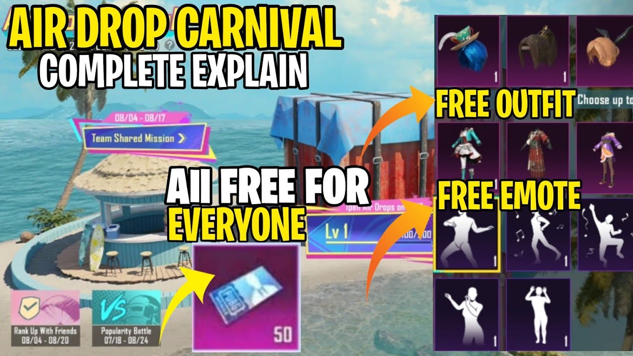 Air drop carnival event | Complete explain event | Free rewards for ...
