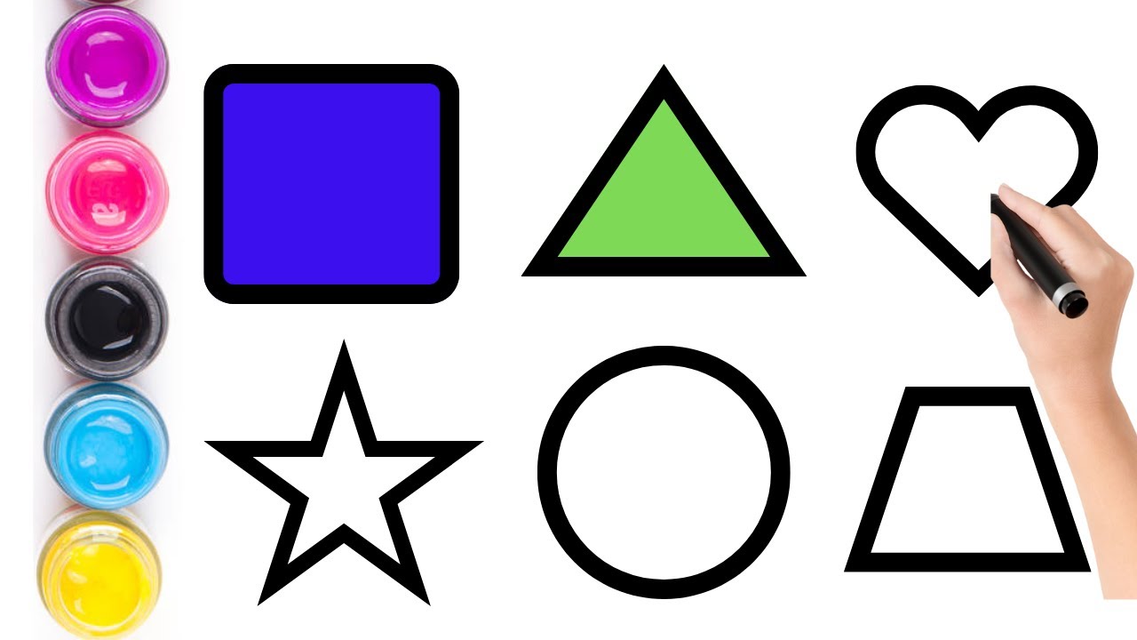 Learn Shapes, Colors for Kids & Toddlers | 2d shapes drawing ...