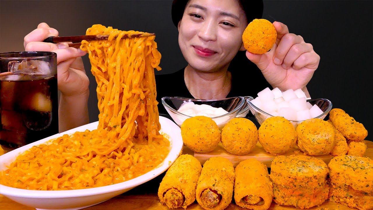 🍜단짠단짠 뿌링클🍗BHC 뿌링클 사이드와 까르보 불닭볶음면 먹방 | Bburinkle Side & Carbo Buldak ...