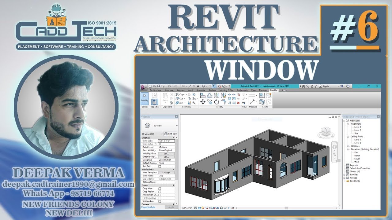 #6 | Place and Modify WINDOW in Revit [Deepak Verma] - YouTube