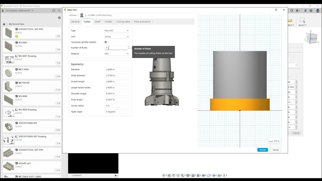 Fusion 360 face milling operation - YouTube