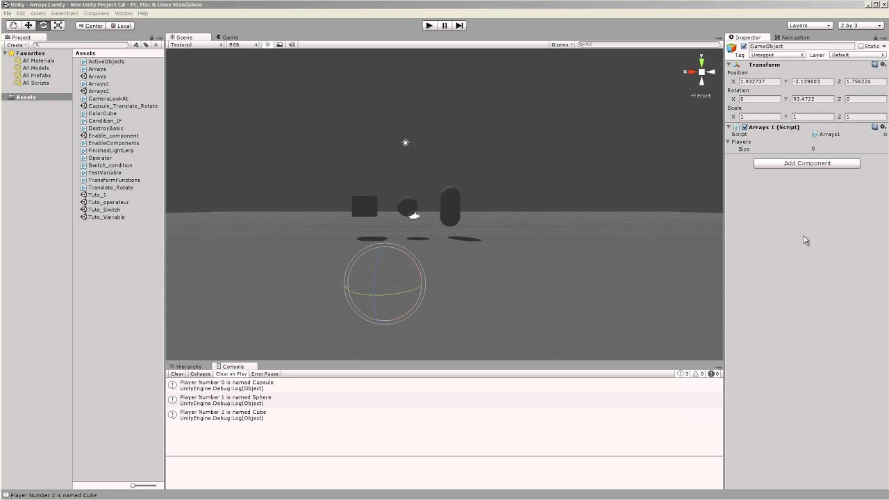 Unity3d Programmation C Arrays Getcomponent Timer Partie 8 Youtube 5486
