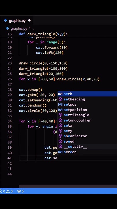 Draw A Cat With Python Pythonturtle Graphics Turtleprogramming Pythonprogramming Shorts