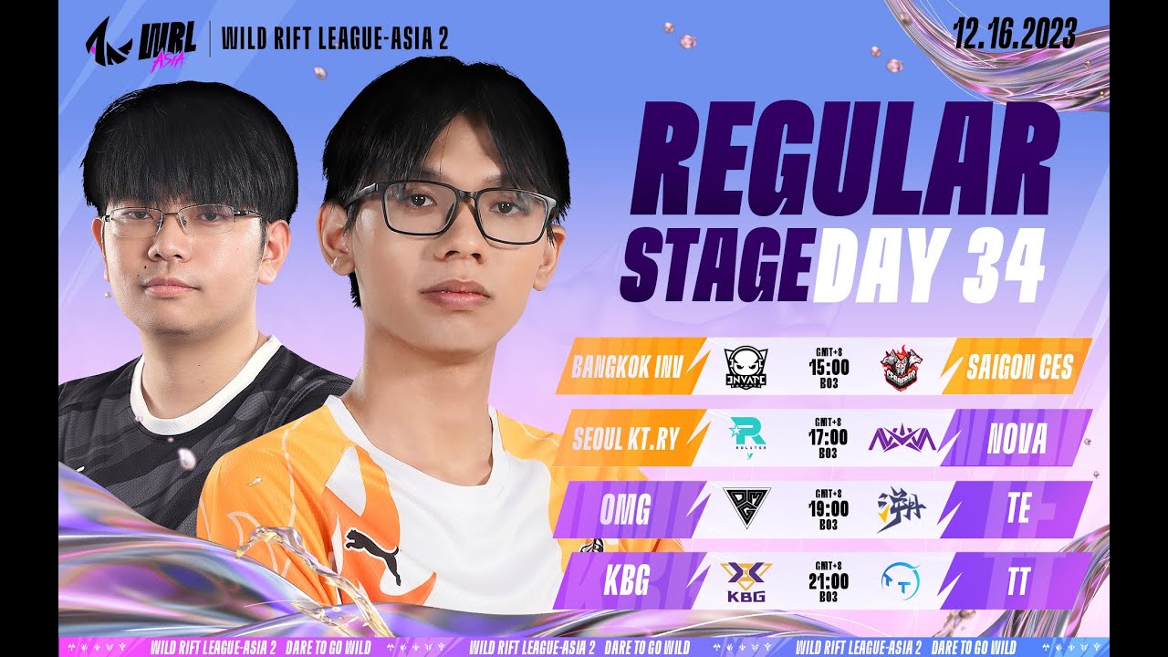 [EN] INV vs CES | KT.RY vs NOVA | OMG vs TE | KBG vs TT - REGULAR STAGE DAY 34 WRL-A2 (BO3 ...