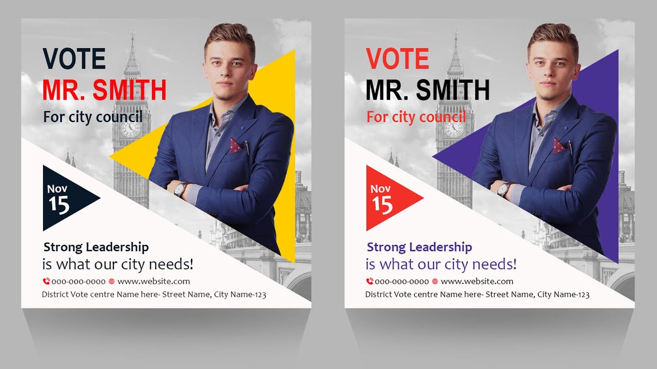 How to Design Standard Vote Poster | Adobe Photoshop Tutorial | Tech ...