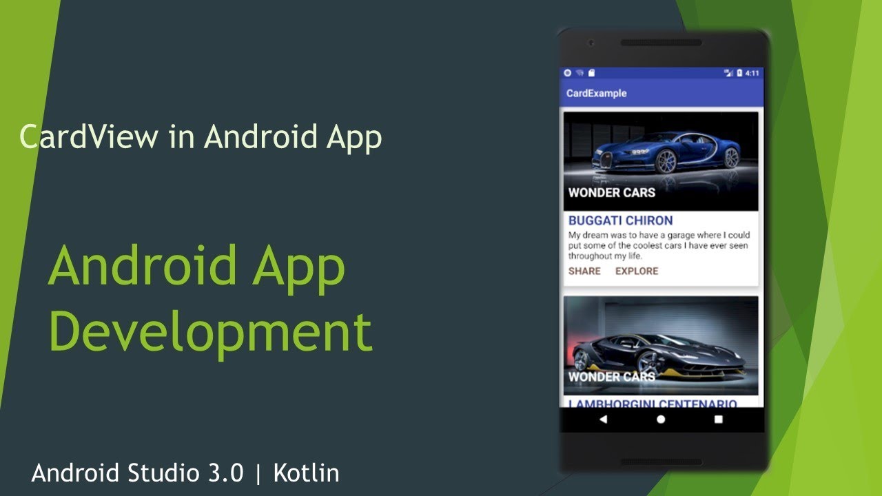 CardView in Android App | Android Studio 3.0.1 | Kotlin - YouTube
