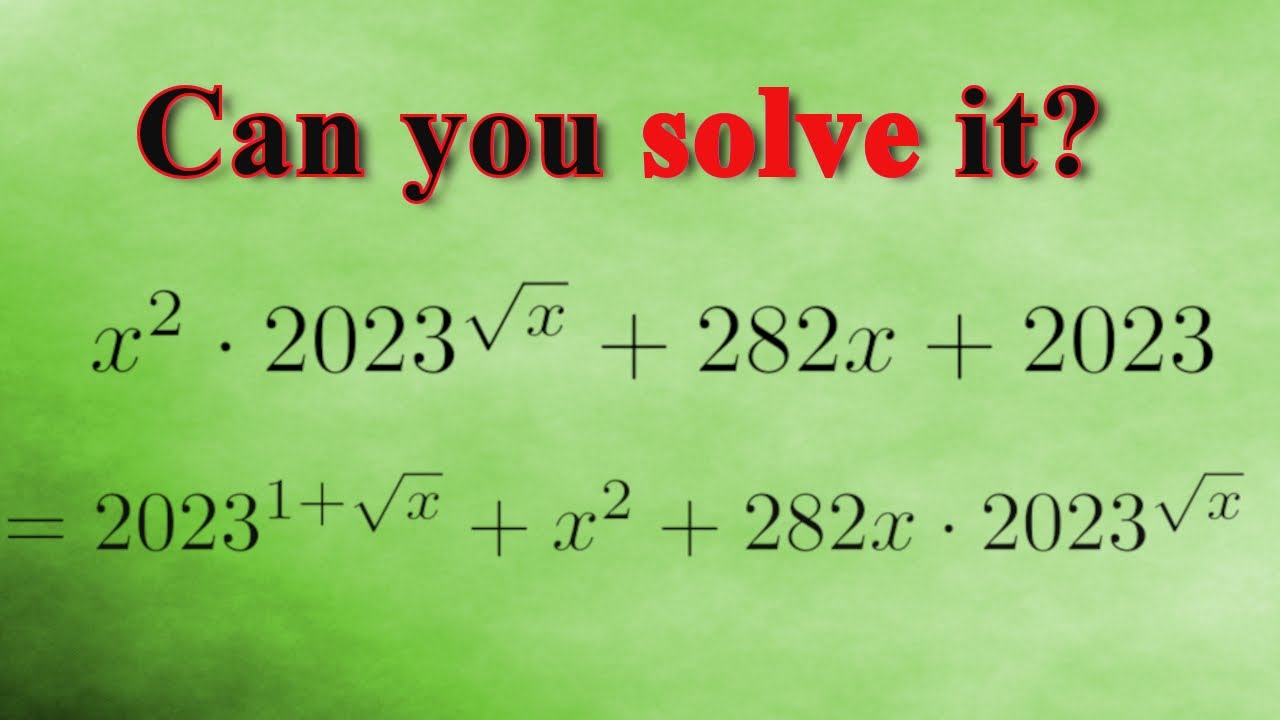 How you even solve such question !!!!! - YouTube