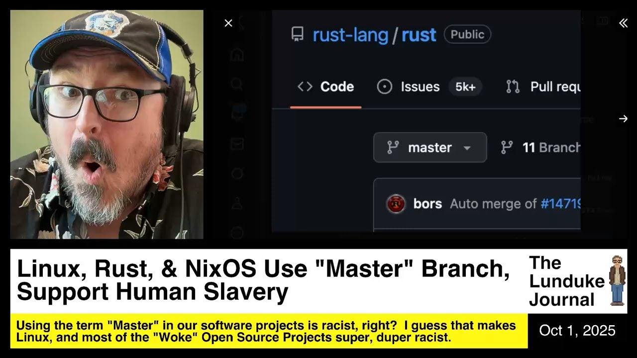 Linux, Rust, & NixOS Use Master Branch, Support Human Slavery - YouTube