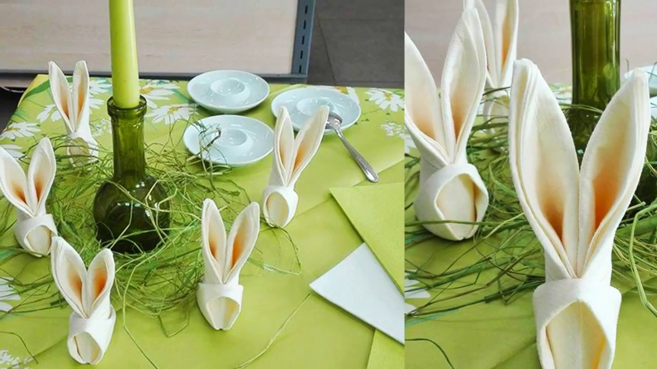 Servetėlių lankstymas: Velykiniai zuikiai - YouTube