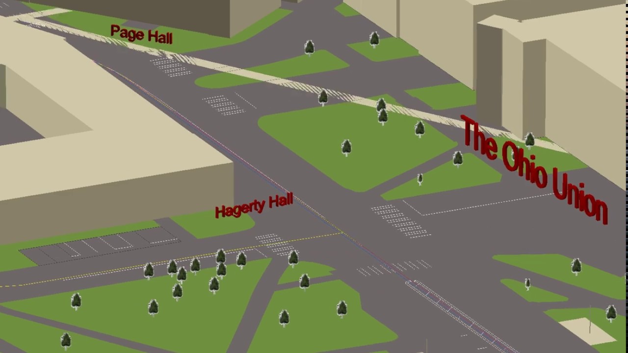 Geovisualization of OSU from The Union to Arps Hall - YouTube