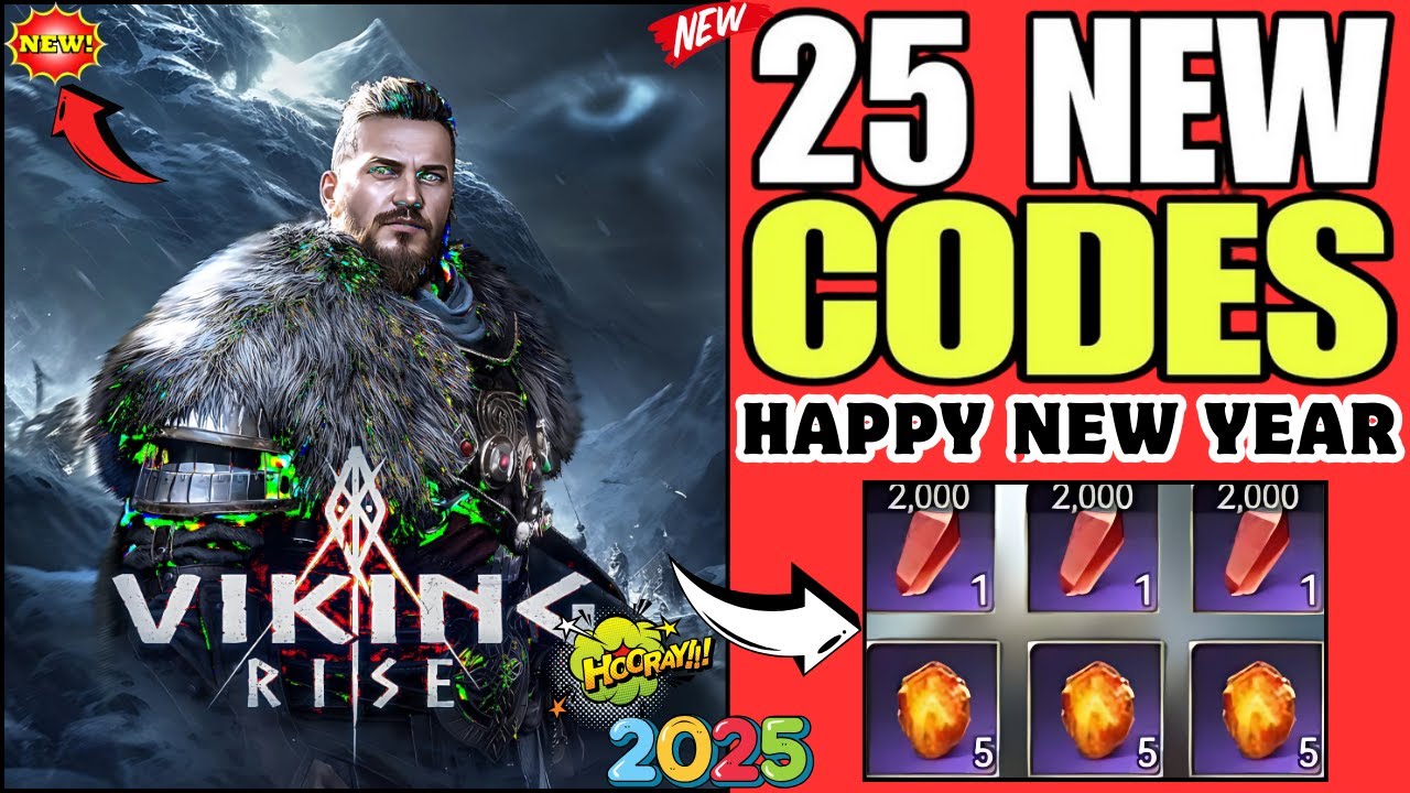 HAPPY NEW YEAR CODES🎉VIKING RISE REDEEM CODES JANUARY 2025 - VIKING ...