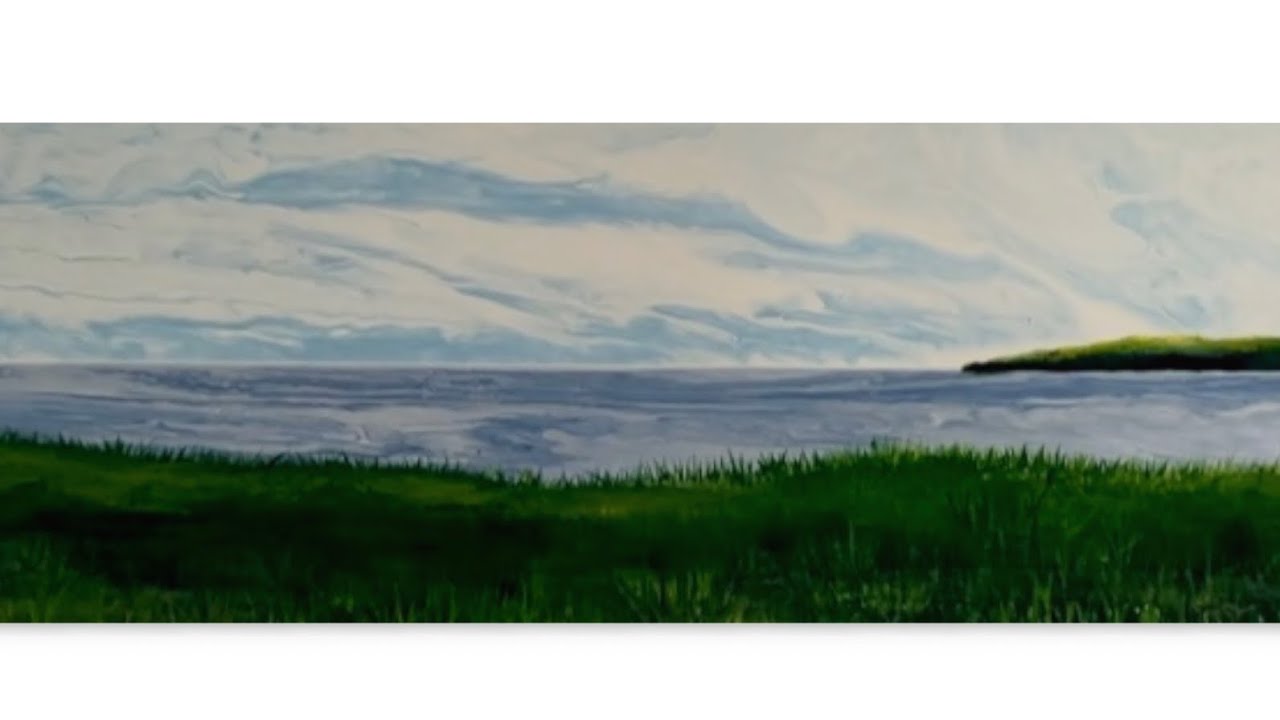 Landscape Swiping on a LONG canvas Acrylic Pour Painting, Flow Art ...