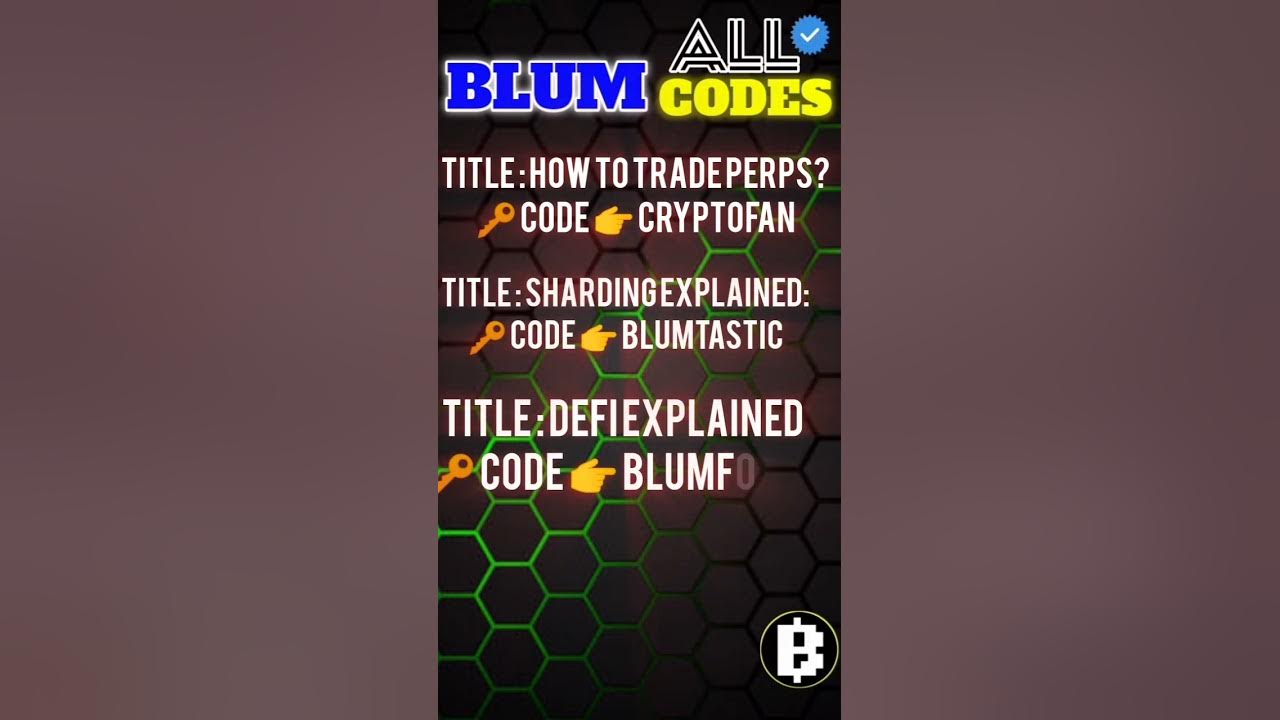 Blum All YouTube Video Code ! Blum All Verify Code Today ! Blum New ...