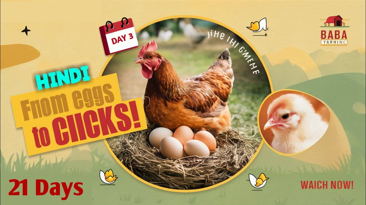 21 Din Ka Safar: Hen🐔 Ke Ande🐣 Se Chicks🐤 Tak | Day 3 | Baba Farming's ...