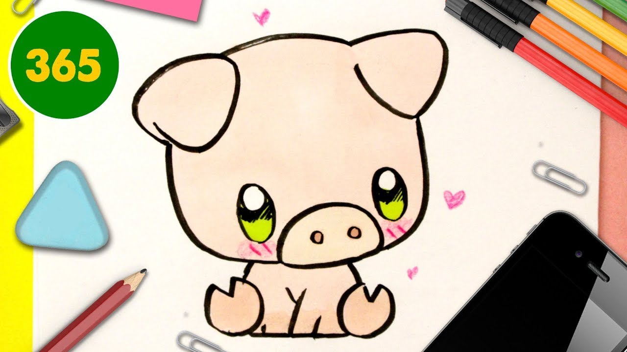 HOW TO DRAW A CUTE PORK KAWAII - YouTube