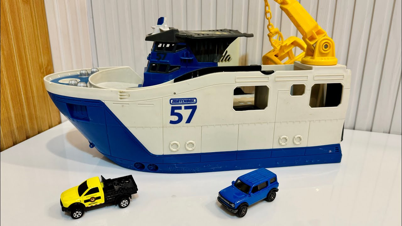 Matchbox Marine Track Rescue Shark Ship Mattel with 2x Vehicles. - YouTube