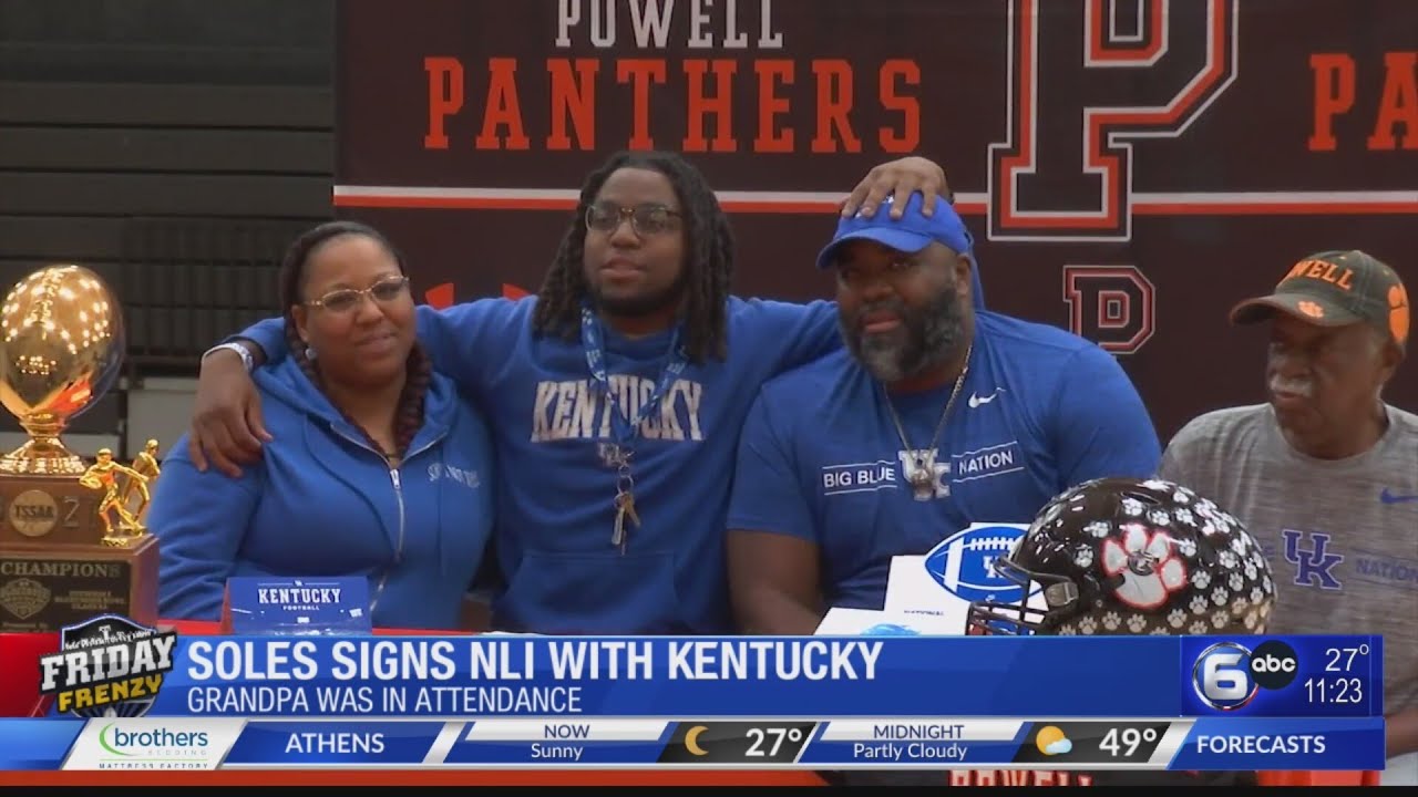 Powell's Steven Soles signs NLI to play football at Kentucky - YouTube