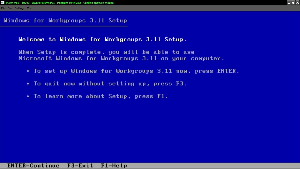 PCem Tutorial - Download & Install Microsoft Windows for Workgroups 3. ...