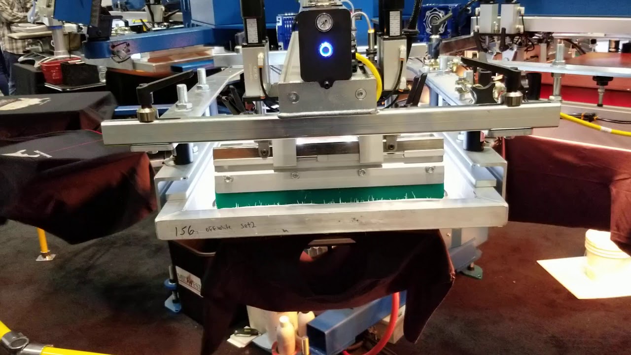 Automatic screen printing press - YouTube
