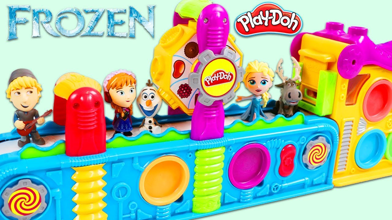 Disney Frozen Characters Visit Play Doh Mega Fun Factory! - YouTube