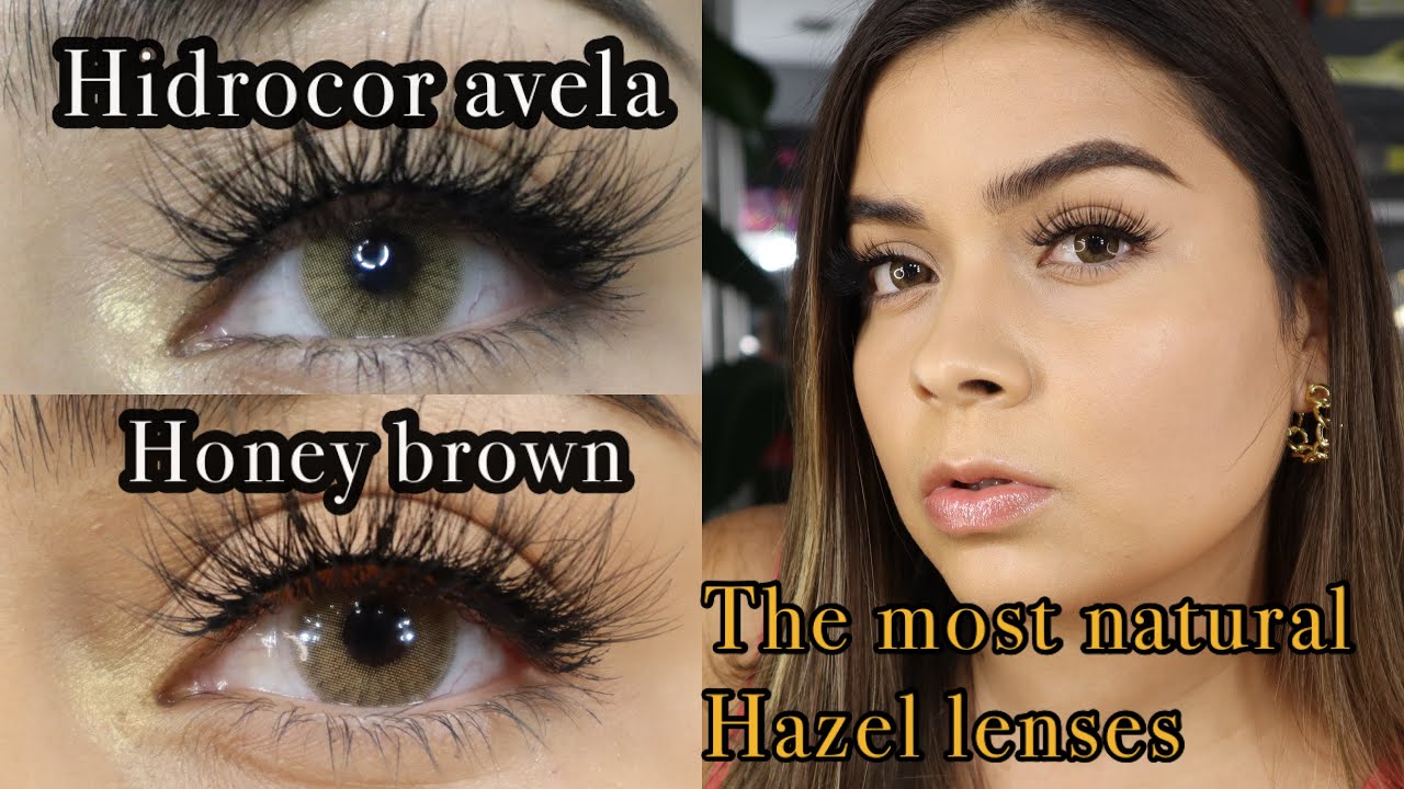 THE MOST NATURALIST HAZEL COLOR LENSES FOR DARK BROWN EYES! - YouTube