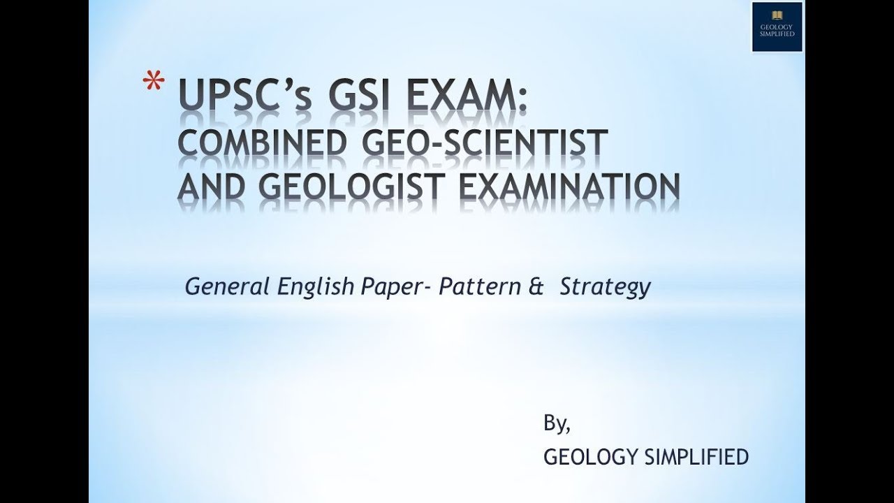 General English paper in UPSC's GSI Exam for Geologist, Hydro Geologist ...