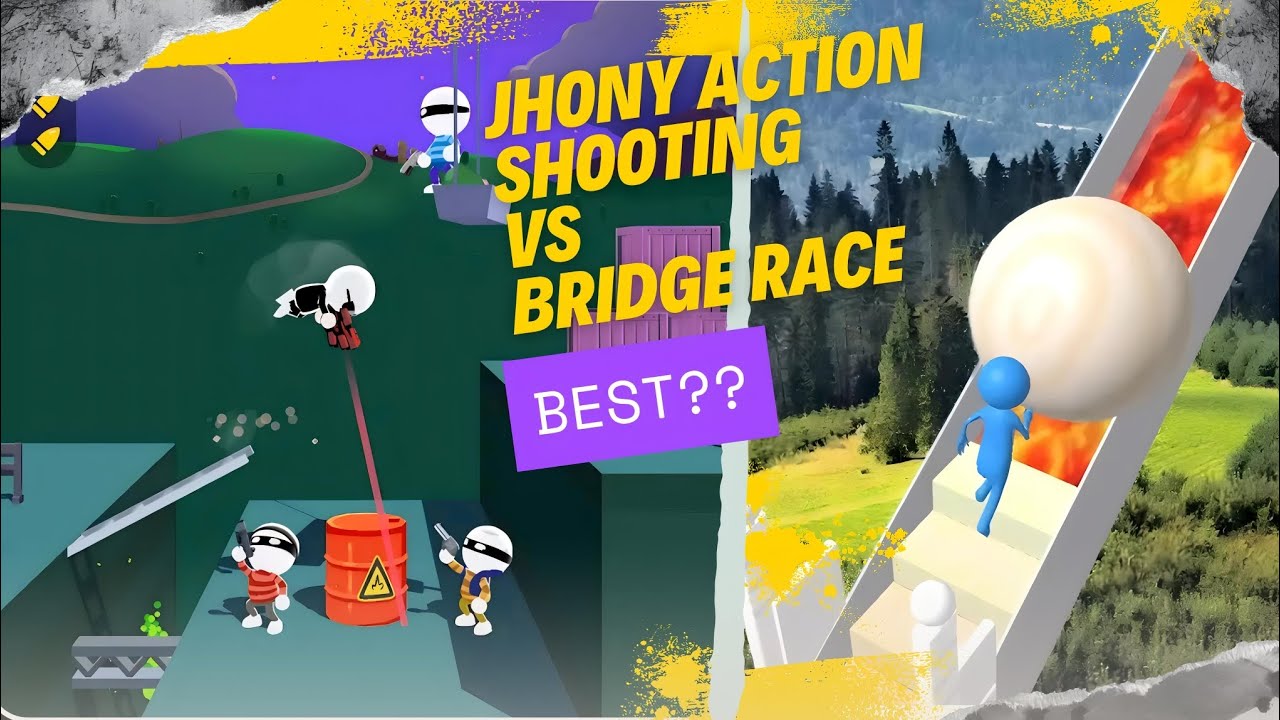 Jhony Trigger Action Shooter 🆚Bridge Race|Gameplay|Android Game iOS ...
