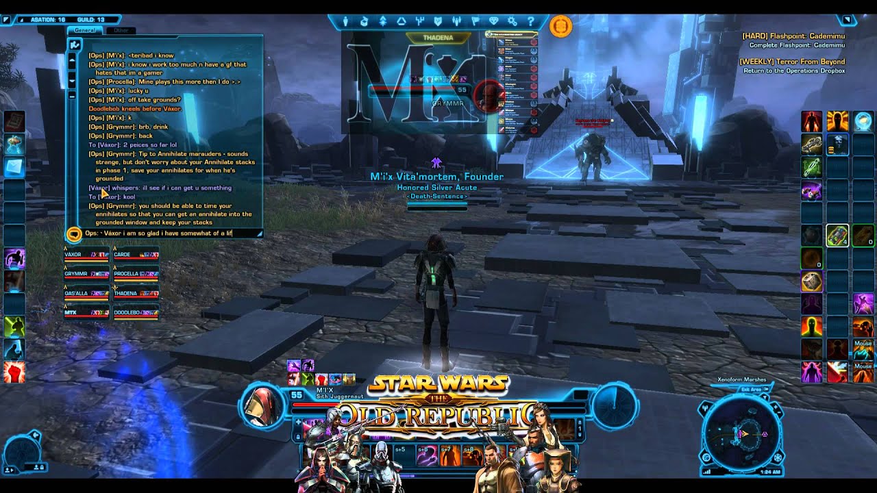 SWTOR: Terror from Beyond Story Mode 1st time tanking this Operation ...
