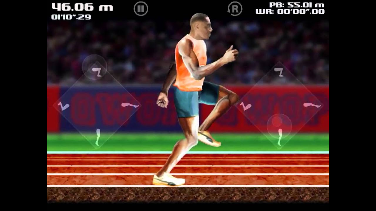 QWOP iOS版 100m初クリア！これは難しすぎる！1:45 - YouTube