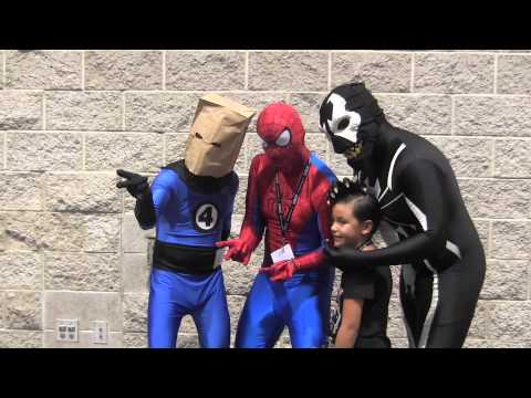 Spider-Maus,Hawkgirl,Creepy Cat,Bag Man Costumes @ Wondercon