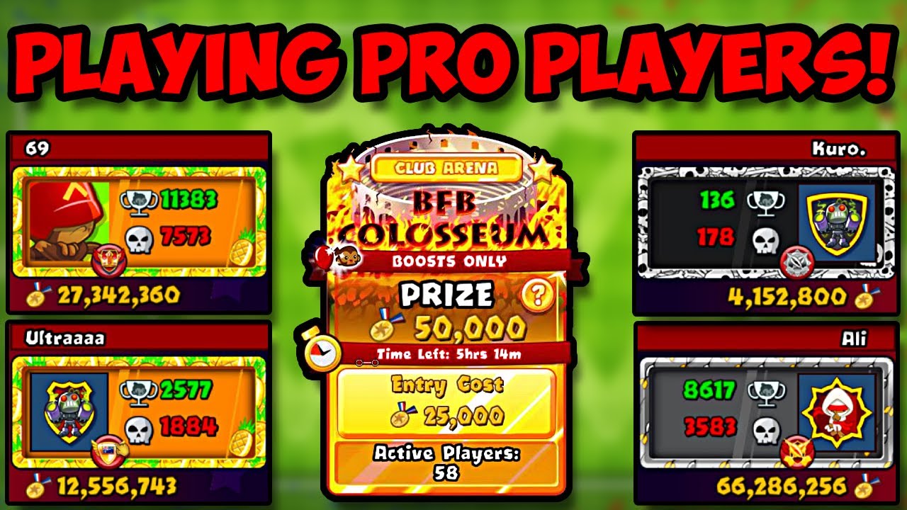 Facing Pro Players in BFB Colosseum! | Bloons TD Battles - YouTube
