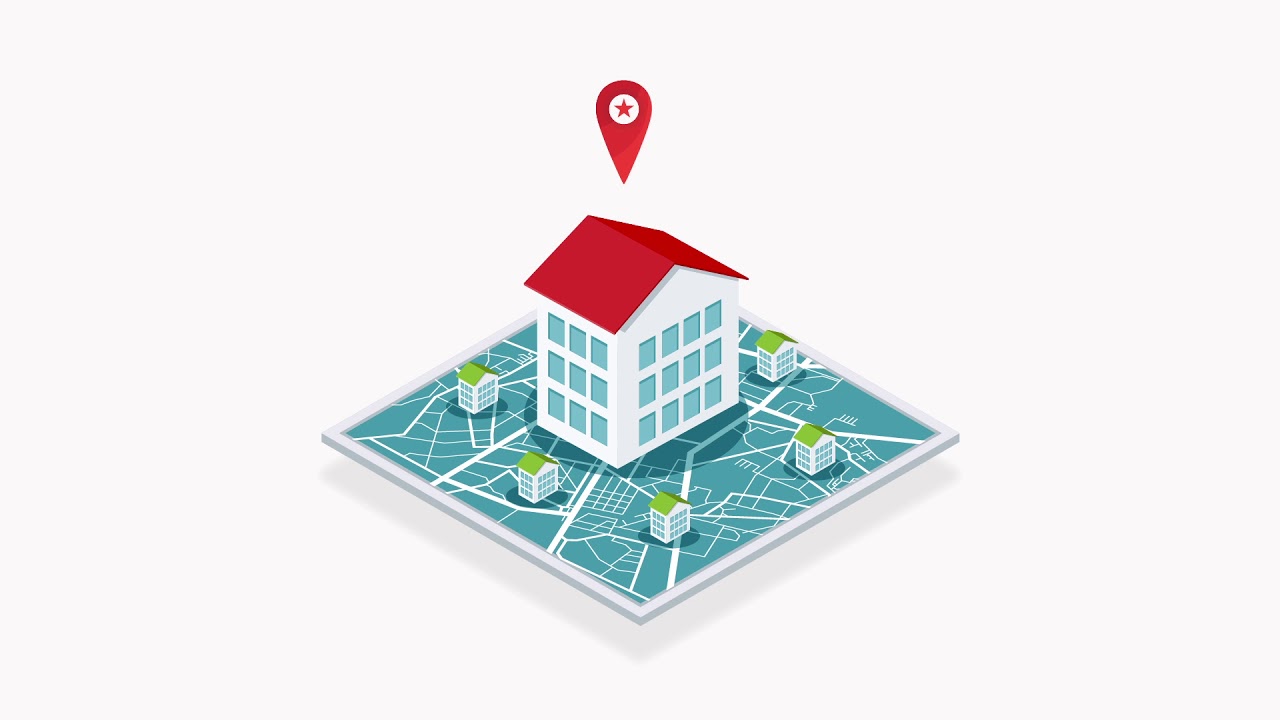 House on the map animation. 2d isometric flat illustration. - YouTube