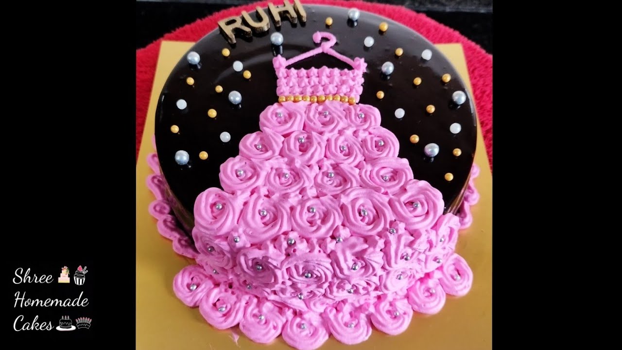 Dress Theme Cake| Frock Cake Easy Design| For Beginners| For All ...