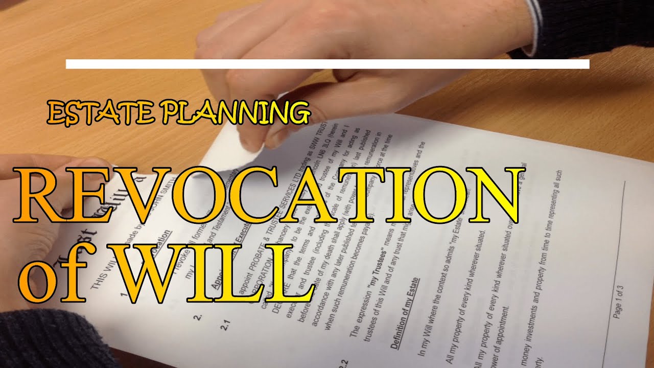 INFOGRAPHIC: Estate Planning Revocation of Will - YouTube