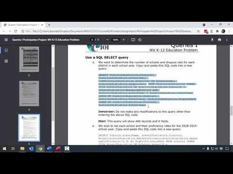 Access: Queries I Participation Project - WV K-12 Education Problem ...