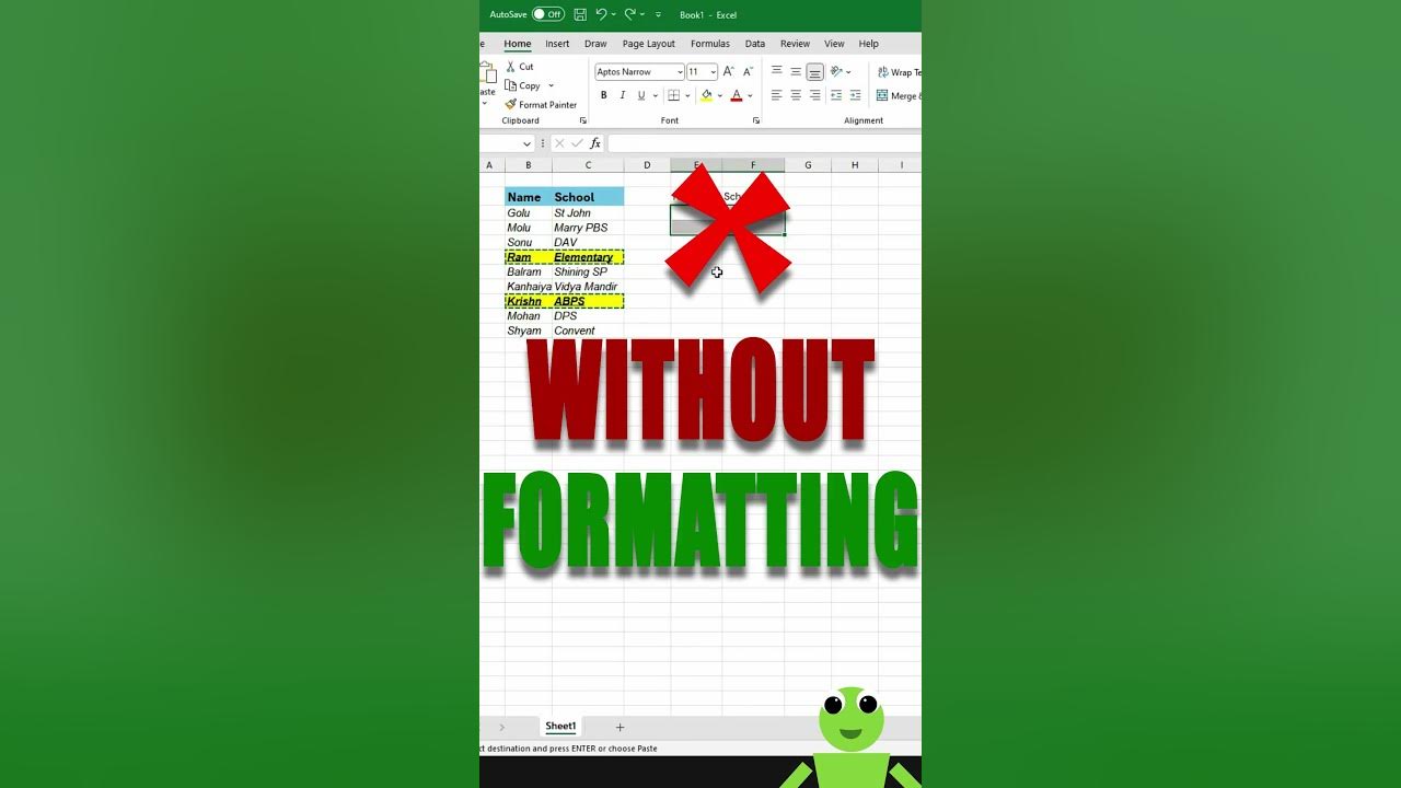 Paste Without Formatting! #shorts #excel # #tutorial #tips - YouTube