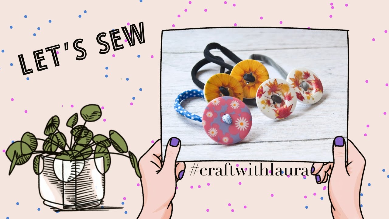 How to make a BUTTON HAIR TIE - YouTube