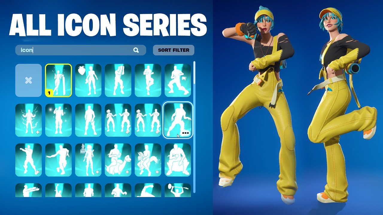 ALL FORTNITE ICON SERIES & NEW TIKTOK EMOTES w/ COMET! - YouTube