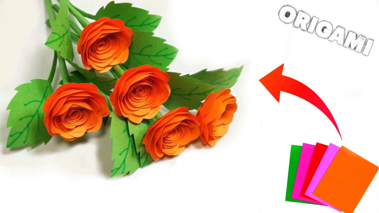 kagaj Ka Phool kaise banaya jata hai video new video#origami #arvind # ...