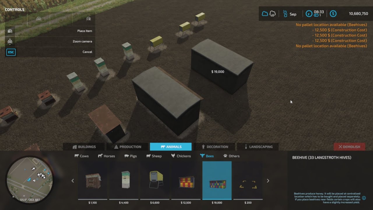 PLACING ALL THE BEE HIVES GUIDEFS22 FARMING SIMULATOR 22 - YouTube