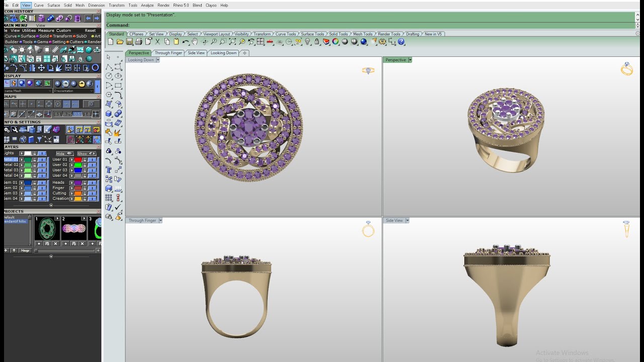 How TO Make Invisible Setting Jewellery Design in Matrix 0.9 - YouTube