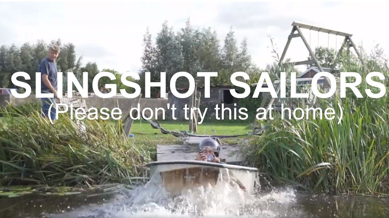 REAL Giant slingshot | launching ourselves in a BOAT! - YouTube