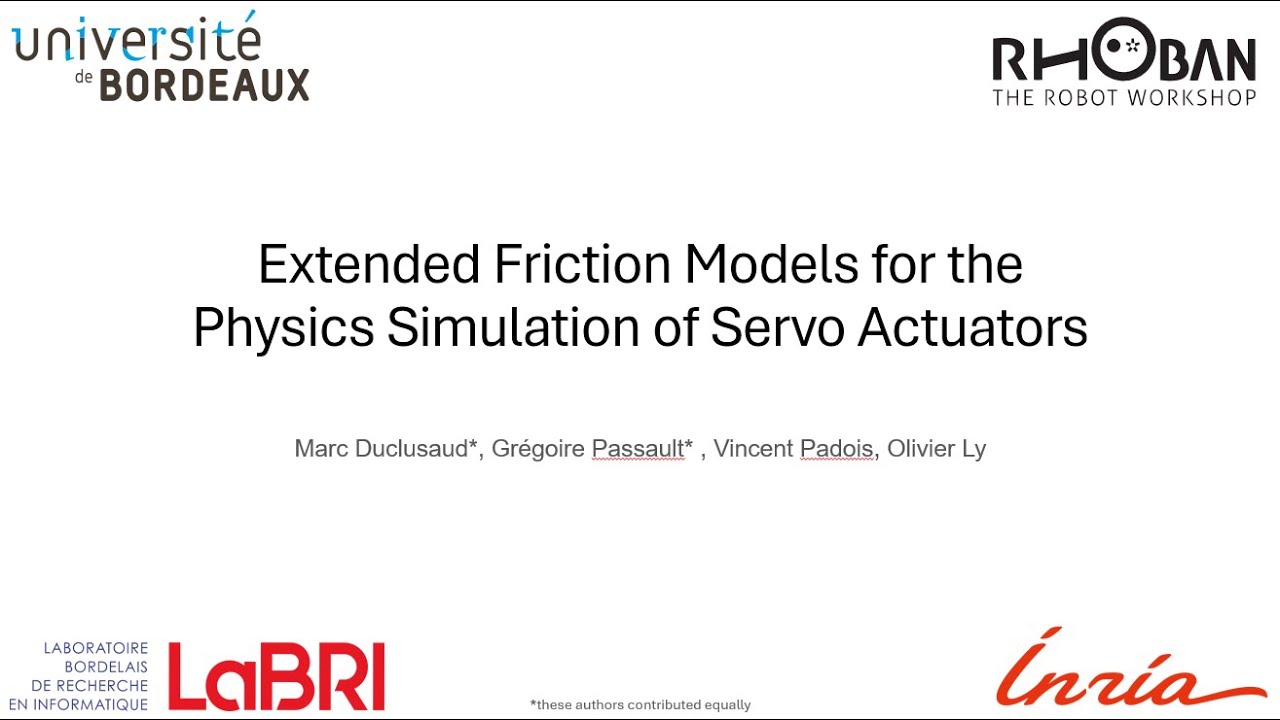 Extended Friction Models for the Physics Simulation of Servo Actuators ...