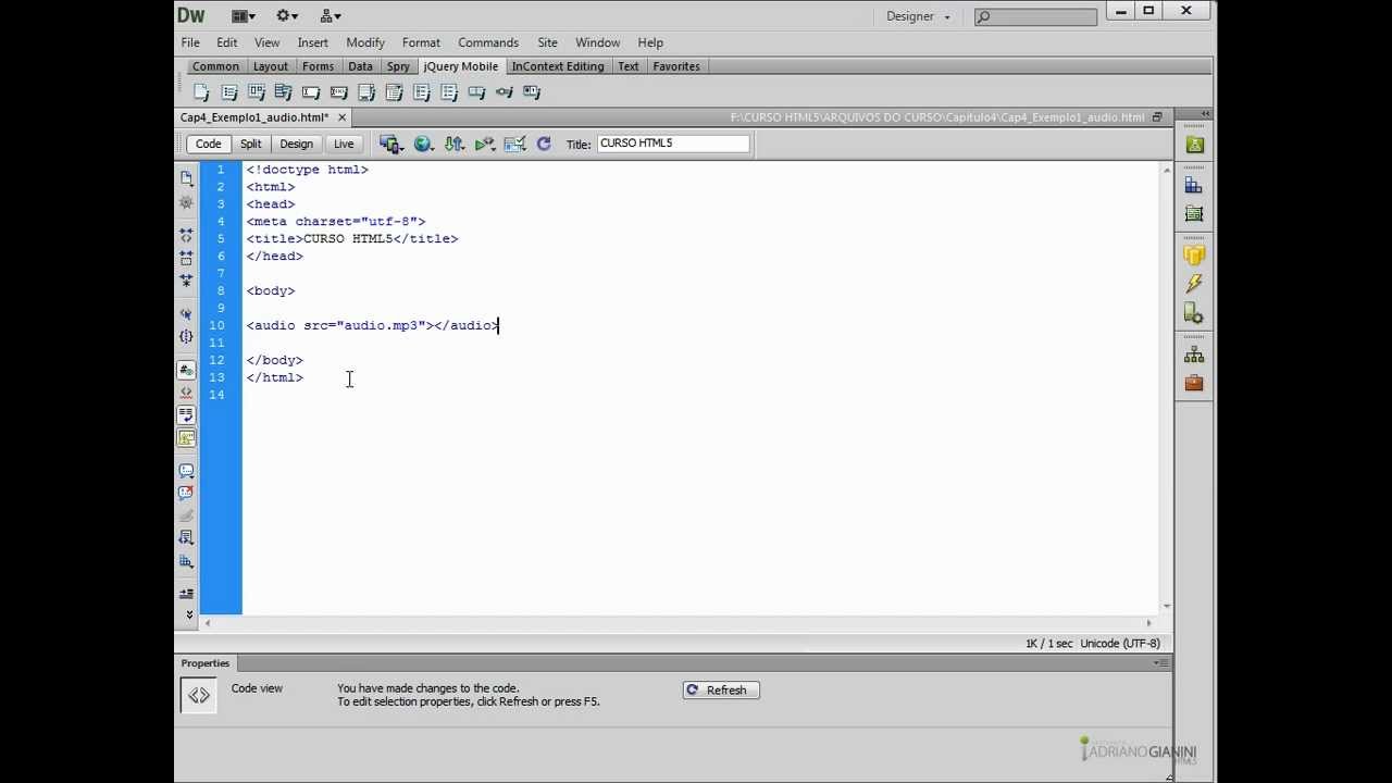 Inserindo Áudio com HTML5 - YouTube