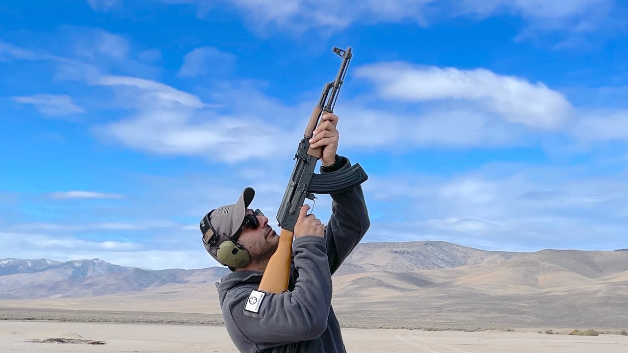Shooting AK-47 straight up - YouTube