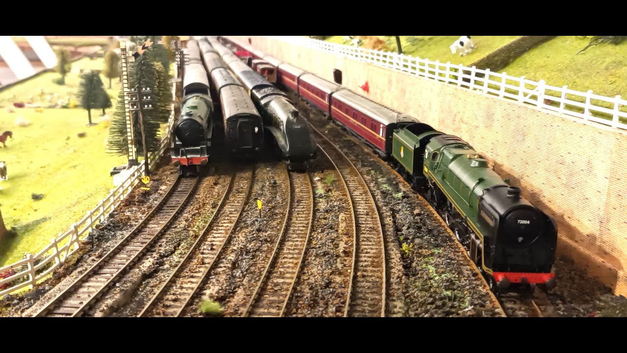 A huge running session with new coaches on model train railway. - YouTube